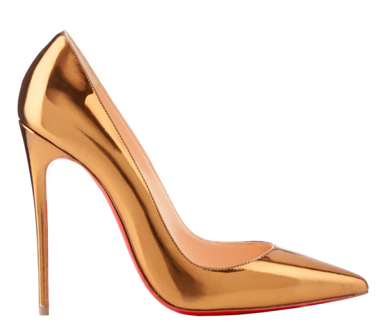 Christian Louboutin So Kate 120mm Gold Specchio Leather | circe